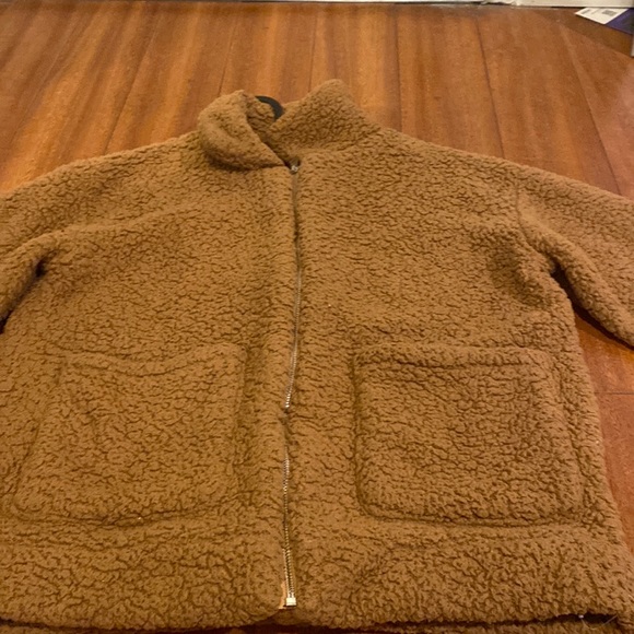 Jackets & Coats | Fluffy Tan Warm Jacket With Pockets | Poshmark